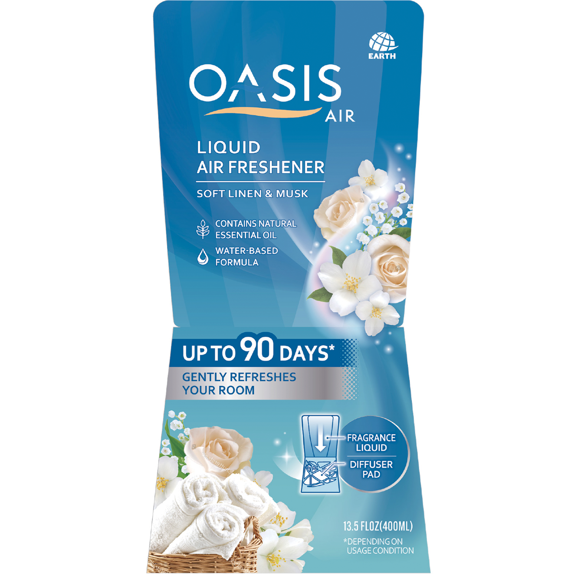 Oasis Air Liquid Air Freshener - Soft Linen & Musk – Earth Home Products